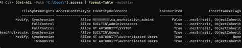 Image result for Get-Acl Command PowerShell