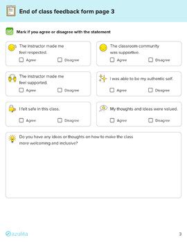 Image result for Class Feedback Form