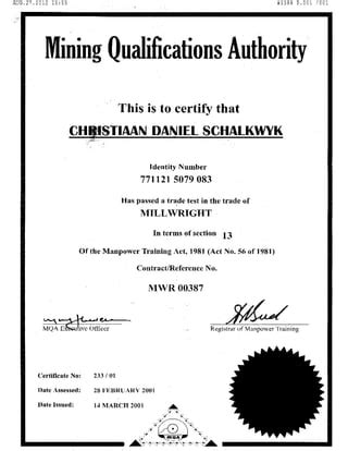 Image result for Millwright Certification