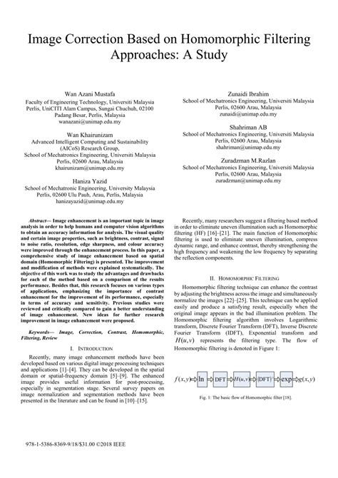 Image result for Homomorphic Filtering in Image Processing Proof