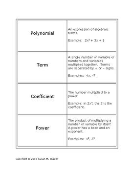 Image result for Polynomial Vocabulary Examples