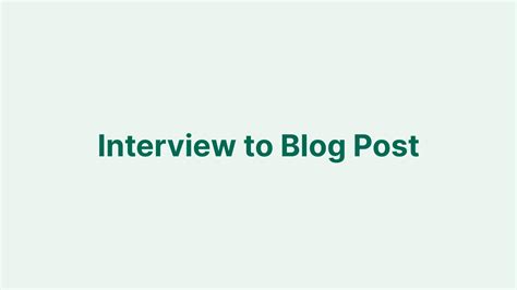 Image result for Interview Blog Examples