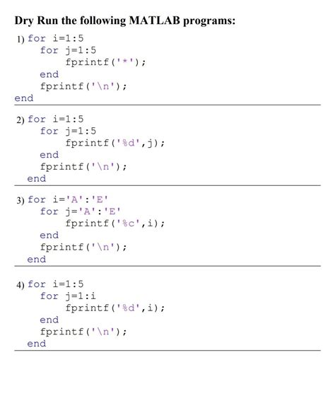 Image result for Dry Run Method MATLAB for Loops