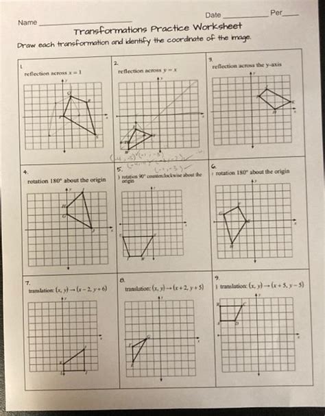 Image result for Transformation Practice Worksheet