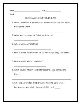 Image result for Genesis Chapter 12 Worksheet
