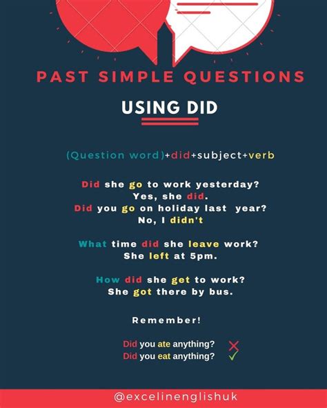 Image result for Question Words Past Simple Explanation