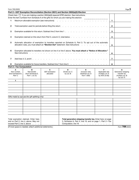 Image result for Sample Form 709 Filled In