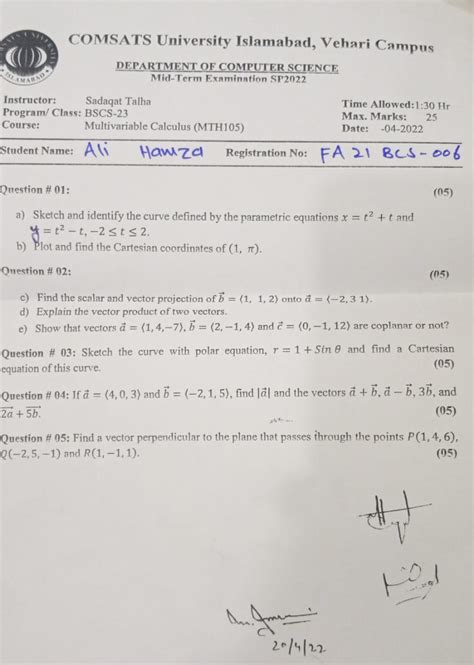 Image result for Multivariable Calculus Questions