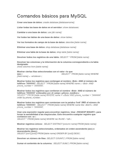 Image result for MySQL Comandos Basicos