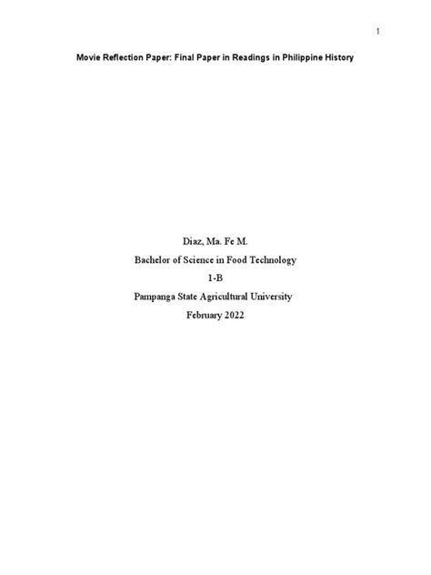 Image result for Reflection Paper Movie Example