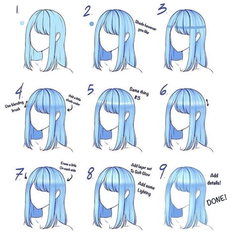 Image result for Anime Hair Drawing Tutorial