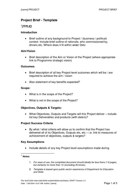 Image result for Program Brief Template