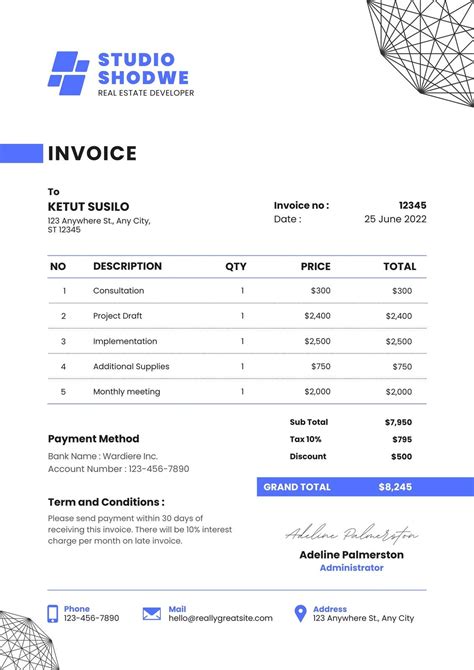 Image result for General Contractor Invoice Template