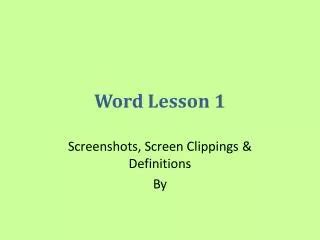 Image result for HD Word Lesson One