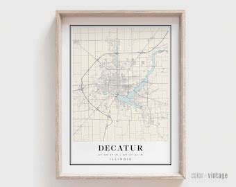 Decatur IL City Skyline Poster Print Art Illinois - Etsy