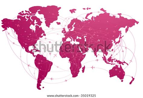 Global Flight Map Stock Vector (Royalty Free) 35019325 | Shutterstock