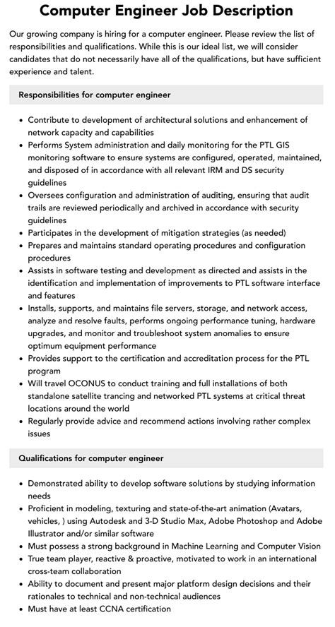 Image result for Computer Engineer Job Description