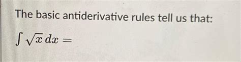 Image result for Basic Antiderivative Rules