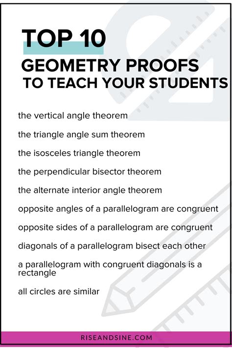 10 Geometry Theorem Proofs You Need to Teach Your Students - Rise and Sine