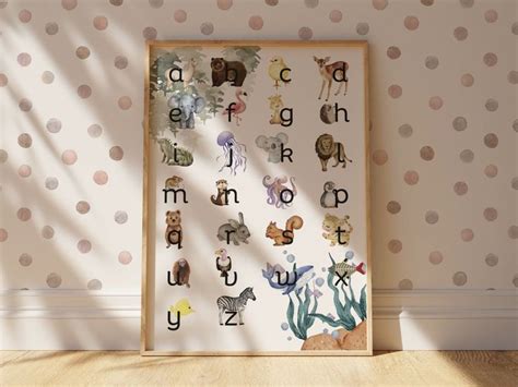 Animal Alphabet Digital Print Nursery Alphabet Poster Animal Alphabet ...