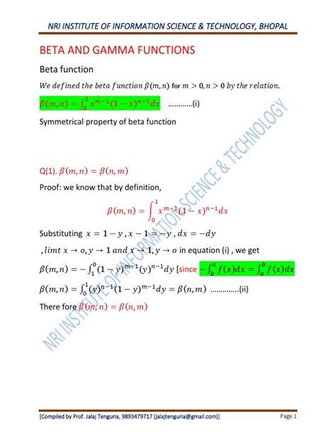 Image result for Beta Gamma Function