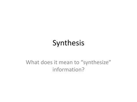 Image result for Synthesis