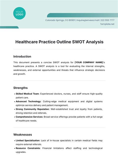 Image result for Medical SWOT Analysis Example