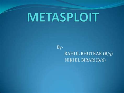 Image result for Metasploit Filetype PPT