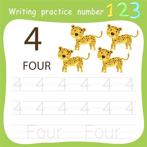 Image result for Practice Writing Number 4