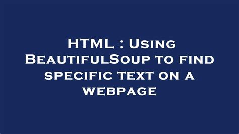 Image result for BeautifulSoup HTML