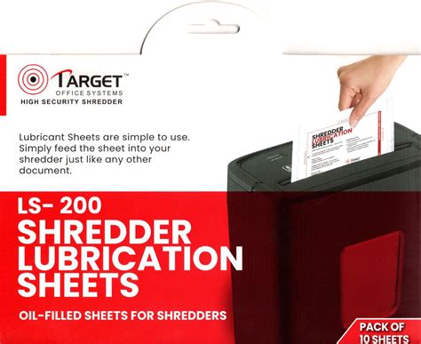 Target LS-200 Lubricating Sheets for Paper Shredders Pack of 10