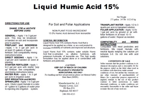 Image result for Humic Acid Label
