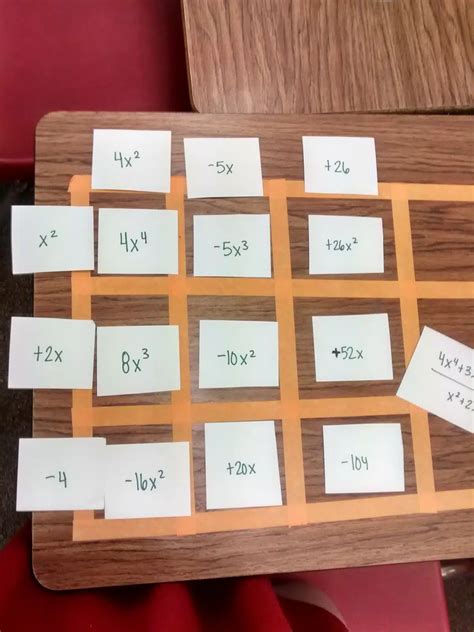 Image result for Divide Polynomials Box Method