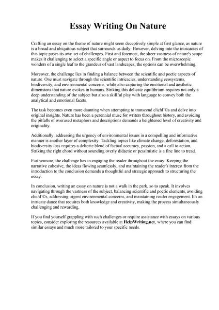 Image result for Descriptive Essay Example About Nature