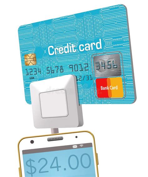 Cell Phone Credit Card Reader Stock Illustration - Illustration of ...