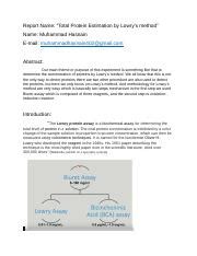 Image result for Protein Estimation by Lowry Method