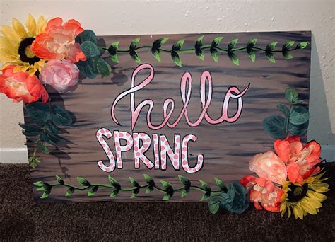 Image result for Hello Spring Wood Sign