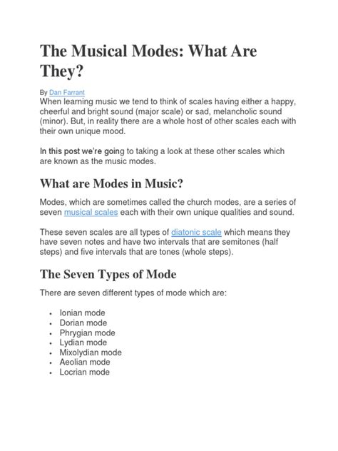 Image result for Modes Musical Definition