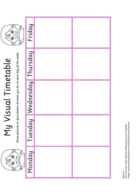 Image result for Model How to Use Visual Timetable