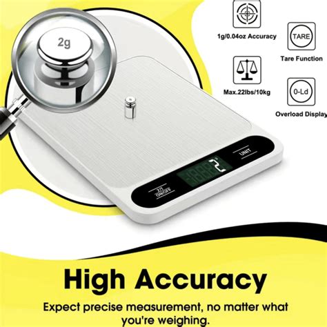 1pc Food Scale, 22lb/10kg Digital Kitchen Scale Grams And Oz For Baking ...