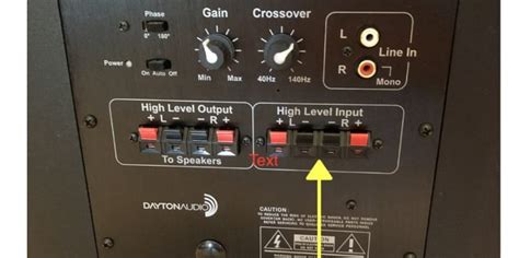 Image result for High Level Subwoofer Connection