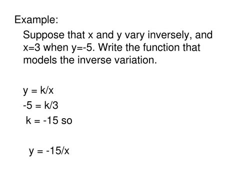 Image result for Inverse Variation Function