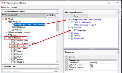 Image result for AutoCAD Workspace Settings