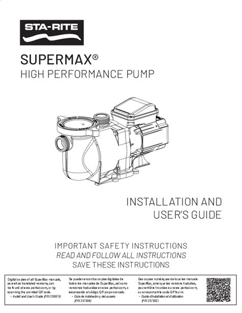 Image result for Pentair Sta-Rite Supermax Pump Error Code 2