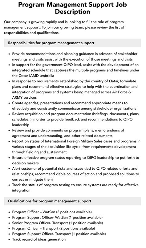 Image result for Program Management Support Services Process