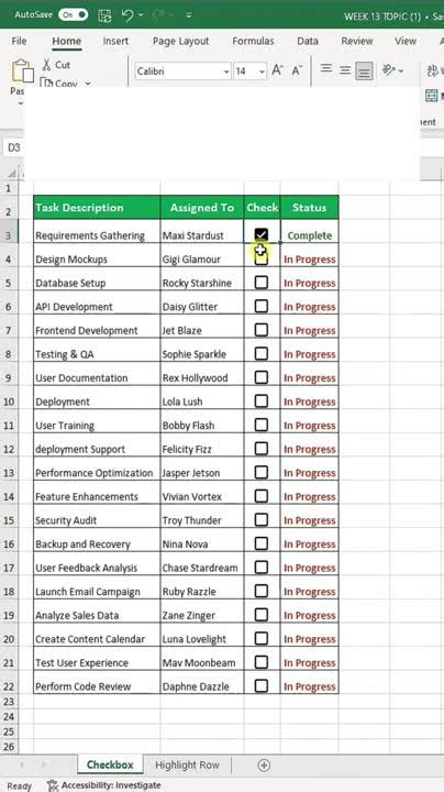 Image result for Creating a Task List in Excel