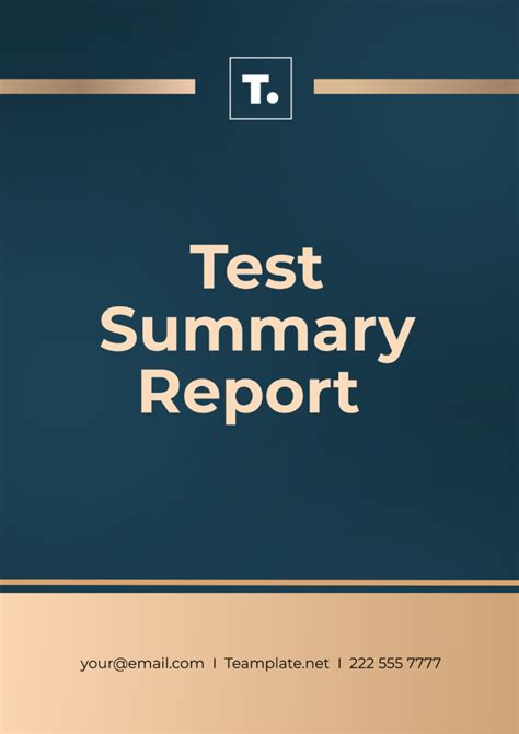 Image result for Test Summary Report Example