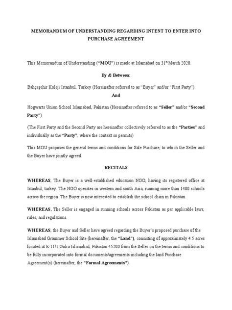 Image result for Mou Addendum Sample