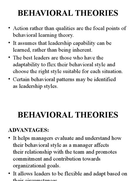 Image result for Behavioral Theory Examples