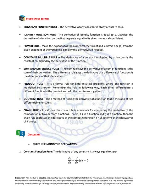 Image result for Basic Calculus Rules